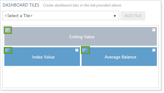 Arrange and Format Dashboard Tiles on the Dashboard Page