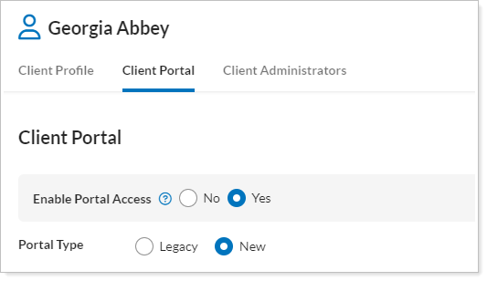 Assign New Client Portal Templates to a Client