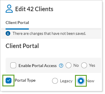 Assign New Client Portal Templates to a Client