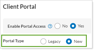 Assign New Client Portal Templates to a Client