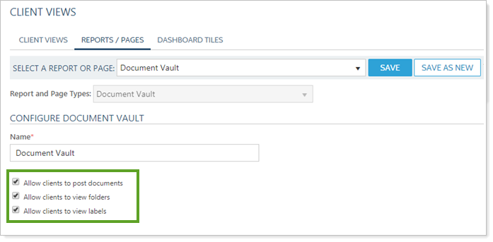 Client Views - Document Vault Page