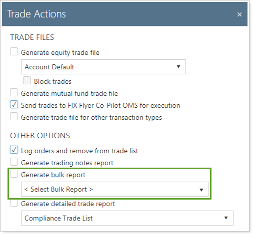Trade List Page Actions, Views, and Filters